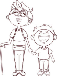 Grandfather Grandson Outline Vector Images (over 170)