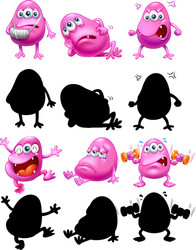Cute happy monster friends standing next Vector Image