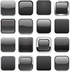 Square button set Royalty Free Vector Image - VectorStock