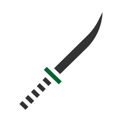 Sword icon solid style grey green colour military Vector Image