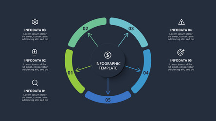 Diagram concept for infographic with 5 steps Vector Image