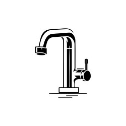 Faucet icon hand draw black colour world water Vector Image