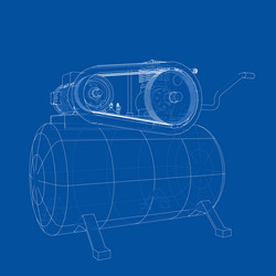 Outline air compressor Royalty Free Vector Image