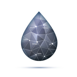 Polygonal water or oil fluid drop droplet Vector Image