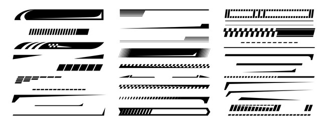 Car decal stripes racing lines sticker Royalty Free Vector