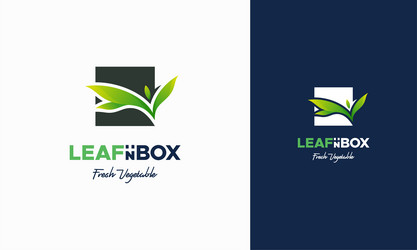 Vegetable box logo designs concept nature Vector Image