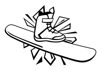 Emblem with snowboarding symbols winter sport Vector Image
