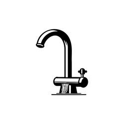 Faucet icon hand draw black colour world water Vector Image