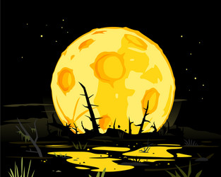 Cartoon moon surface landscape background Vector Image