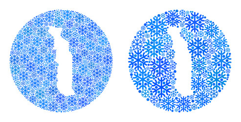 Stencil round delaware state map - snowflake Vector Image