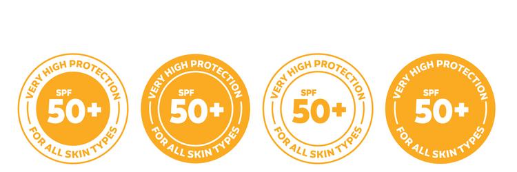 Uv spf 50 protect icon set sun screen protection Vector Image