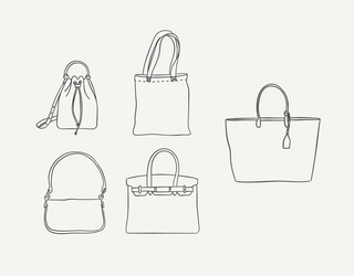 Set woman luxury handbags and purses Royalty Free Vector