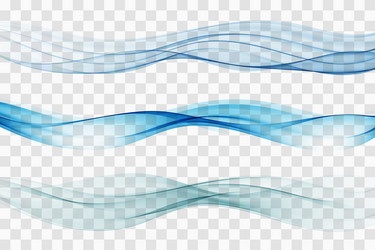 Flow transparent wave smoky background set Vector Image