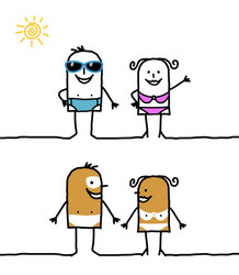 Cartoon Couple Tanning Vector Images (over 250)