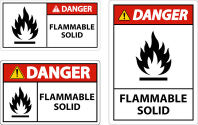 Notice hazardous signs flammable solid on white Vector Image