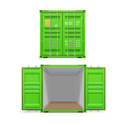 Realistic set bright red cargo containers Vector Image