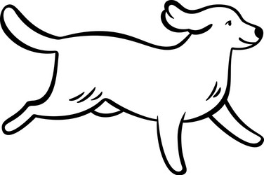 Silhouette running dog Royalty Free Vector Image