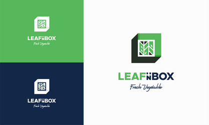 Vegetable box logo designs concept nature Vector Image