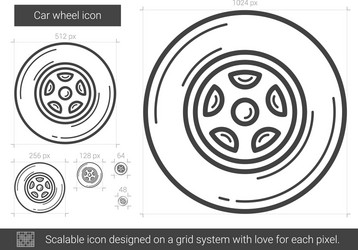 Car wheel line icon Royalty Free Vector Image - VectorStock