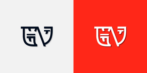 Vintage royal initial letters gv logo Royalty Free Vector