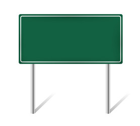 Blank green traffic road sign on black Royalty Free Vector