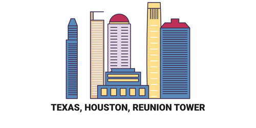 Usa dallas reunion tower travel landmark Vector Image