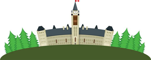 Canadian parliament building icon Royalty Free Vector Image