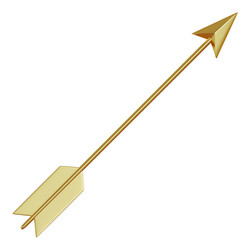 Golden arrow pointing right up the tip in form Vector Image