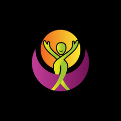 Friends and fun club logo design Royalty Free Vector Image