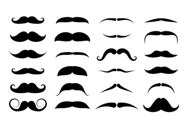 Moustache icons isolated set Royalty Free Vector Image