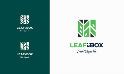 Vegetable box logo designs concept nature Vector Image