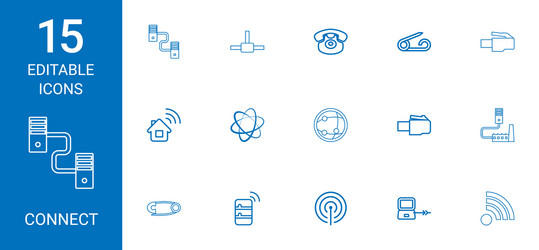 14 connect icons Royalty Free Vector Image - VectorStock