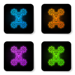 Glowing neon gear icon isolated on white Vector Image