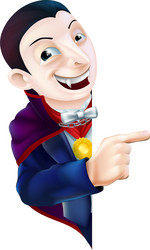 Funny fat vampire dracula cartoon character Vector Image