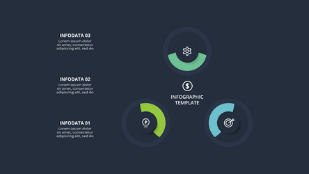 Diagram concept for infographic with 3 steps Vector Image