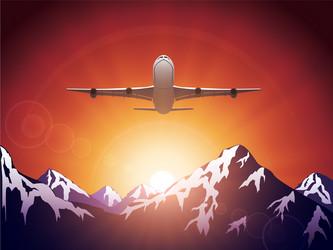 Plane Flying Over Mountains Vector Images (69)