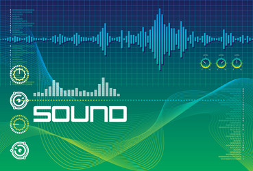 Sound waves lines audio equalizer technology Vector Image