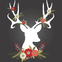 Deer with flowers Royalty Free Vector Image - VectorStock