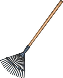 Realistic lawn rake Royalty Free Vector Image - VectorStock