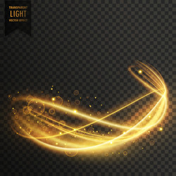 Golden light lens effect transparent background Vector Image