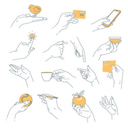 Human hand hold gesture pose image Royalty Free Vector Image