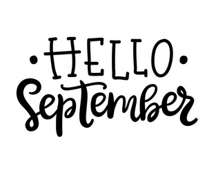 Hello october hand written ink lettering Vector Image