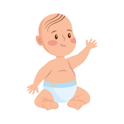 Baby boy in diaper design Royalty Free Vector Image