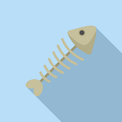 Fish waste icon flat food trash Royalty Free Vector Image