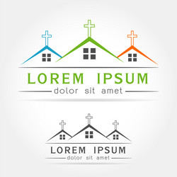 Christianity lineart church architecture house Vector Image