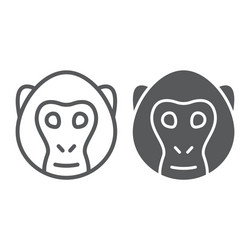 Monkey line icon animal and zoo Royalty Free Vector Image