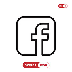 F letter icon facebook logo Royalty Free Vector Image