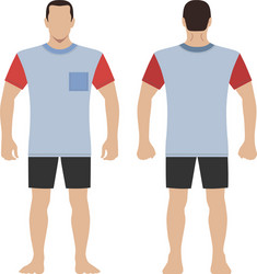 Set of full length front back silhouette man Vector Image