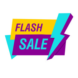 Flash sale banner with lightning bolt Royalty Free Vector