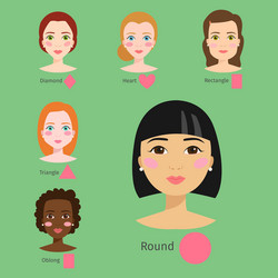 Set of different woman face types Royalty Free Vector Image